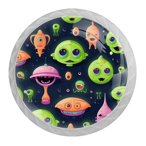 Aliens Pattern Custom Drawer Knobs Cabinet Knobs Abs Glass Drawer