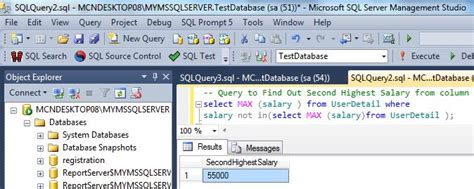 Determine The Second Highest And Nth Highest Salary From A Column In