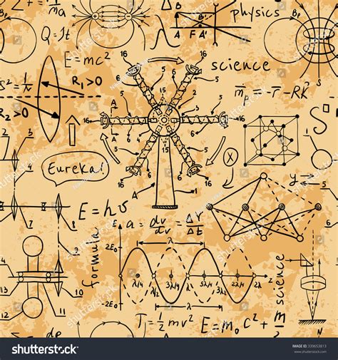 Physical Formulas Graphics Scientific Calculations Back Stock Vector