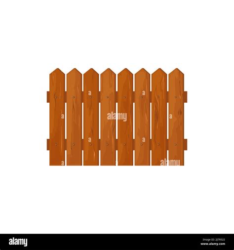 Fence Exterior Home Defense Symbol Isolated Wall Of Wooden Slats Vector Country Timber Fence