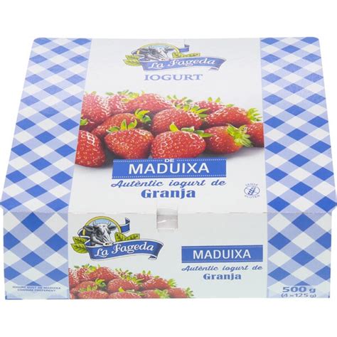 Yogur Sabor Fresa Sin Gluten Pack 4 Unidades 125 G LA FAGEDA