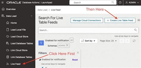 leverage oci functions to notify live feed table in a autonomous