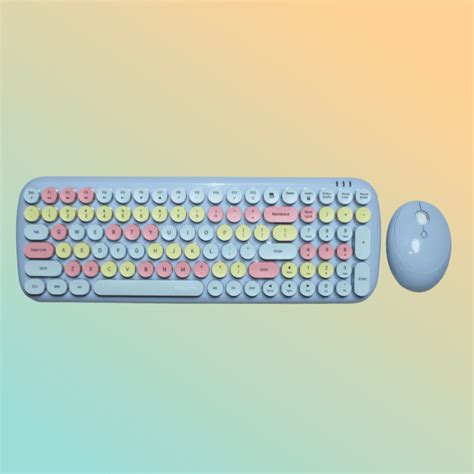 Limited Edition Pastel Blue Retro Typewriter Keyboard And Mouse Combo Valenna