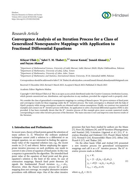PDF Convergence Analysis Of An Iteration Process For A Class Of Generalized Nonexpansive