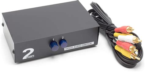 2 Way Rca Stereo Audio Switch Input Signal Source Switcher Selector Splitter Box（2