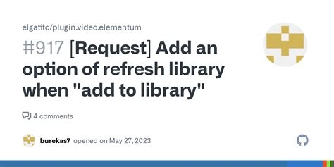 Request Add An Option Of Refresh Library When Add To Library