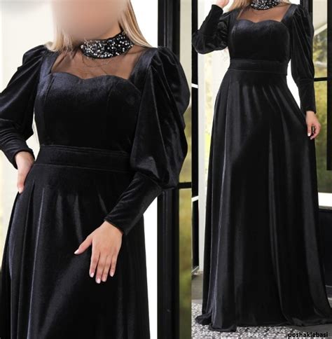 مدل پیراهن بلند مجلسی مخمل