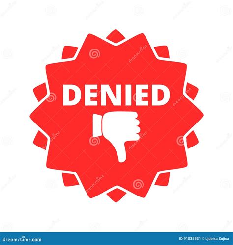 Denied Button Sign Icon Stock Vector Illustration Of Design 91835531