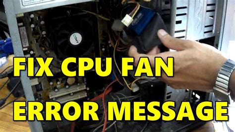 Fix Cpu Fan Error Message Of Your Computer Youtube