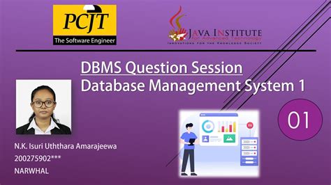 Data Base Task 01 Dbms Question Session 1st Year Java Institute Isuri Uththara Youtube