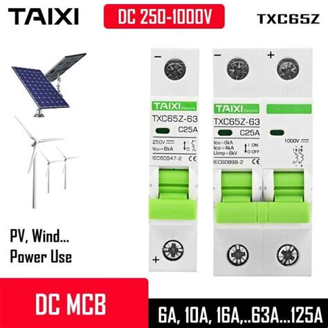 Dc1000v Circuit Breaker 2p Mcb 1p Short Circuit Protector 6a 10a 16a