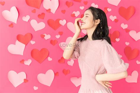 분홍색 사랑 배경에 발렌타인 달콤한 아름다움 사진 무료 다운로드 Lovepik