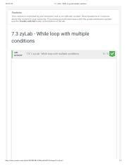 7 3 ZyLab While Loop With Multiple Conditions Pdf 2019 11 29 7 3 ZyLab While Loop With