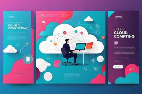 Cloud Computing Brochure Modern Vector Illustration Premium AI