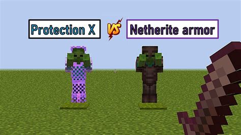 Protection X Chainmail Armor VS Netherite Armor OP Test Minecraft