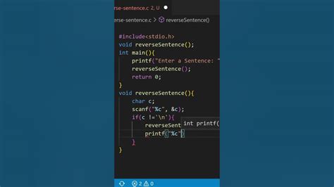 C Programming C Program To Reverse A Sentence Using Recursion Youtube