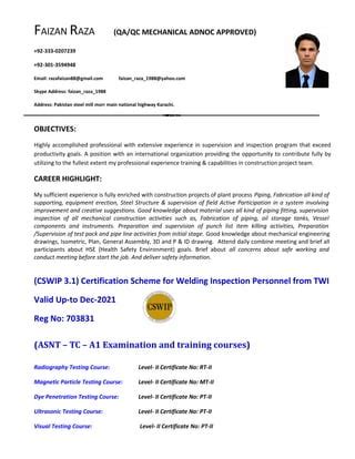 QA QC Engineer Mechanical DOC QA QC Engineer Mechanical DOC