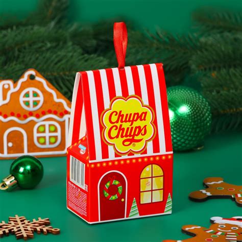 Новогодний сладкий подарок Домик с кондитерскими изделиями Chupa Chups ...