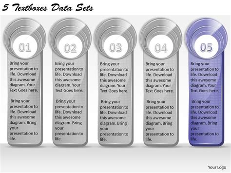 1213 Business Ppt Diagram 5 Textboxes Data Sets Powerpoint Template PowerPoint Slide Templates