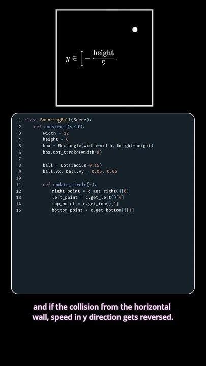 simulating ball in manim with updaters r manim