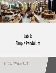 Exploring The Simple Pendulum Length And Mass Effects Lab Course Hero