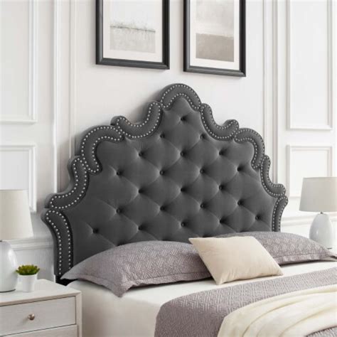 Arabella Button Tufted Performance Velvet Full Queen Headboard MOD 6563
