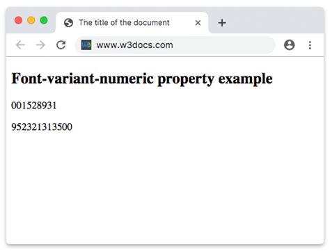 Css Font Variant Numeric Property
