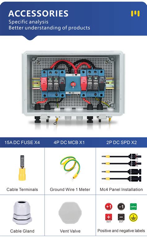 pv strings dc combiner box 2 input 2 output 1000v safety and efficiency