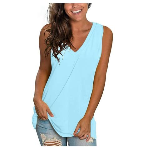 Vest Tops Women Summer Tank Tops V Neck Sleeveless Camisole Vest Blouse