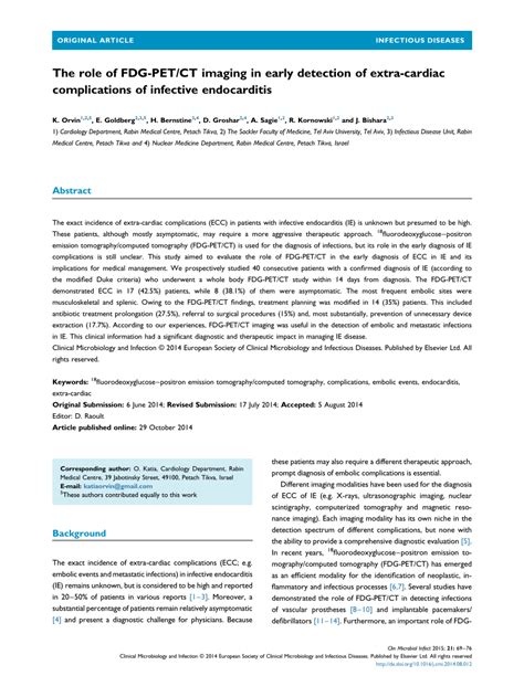 Pdf The Role Of Fdg Petct Imaging In Early Detection Of Extra