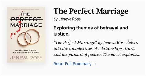 The Perfect Marriage Summary Analysis Faq