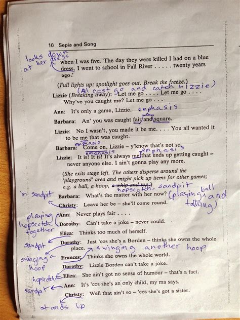 saniya 10 drama annotated script a memory of lizzie