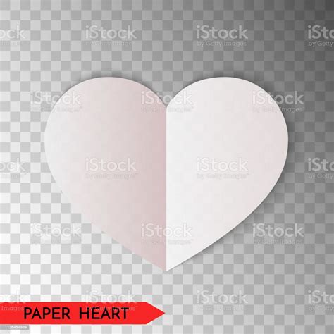 투명 한 배경에 고립 된 백서 심장입니다 심장 아이콘입니다 사랑의 상징입니다 발렌타인 데이 S에 대 한 벡터 디자인 요소입니다 공휴일에 대한 스톡 벡터 아트 및 기타 이미지