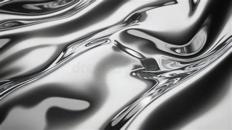 Liquid Chrome Metallic Surface Reflecting Light With A Smooth Flowing Texture Generative Ai