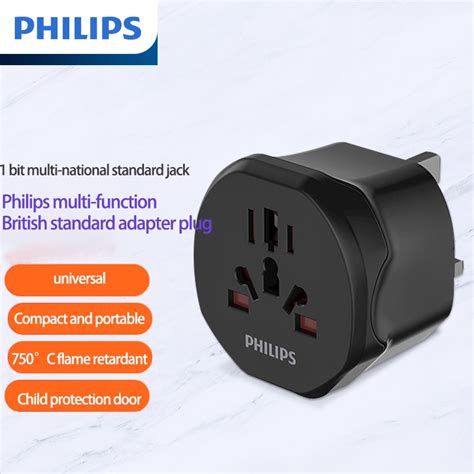 Philips Universal Uk Plug Travel Socket Multi Function Adapter Travel Adapter British Standard
