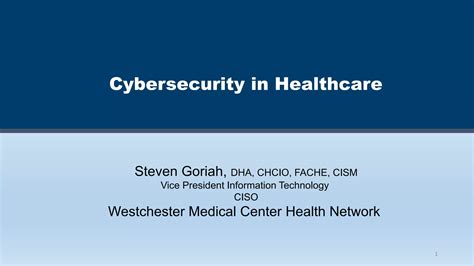 Tech Refresh Cybersecurity In Healthcare Pdf