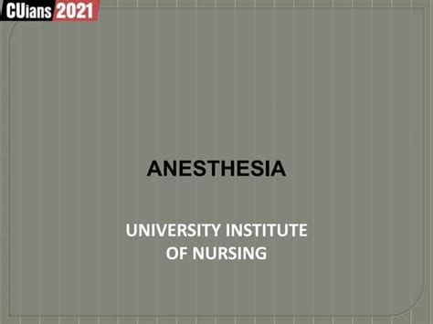 Anesthesia Ppt Medical Surgical Nursing Pptx