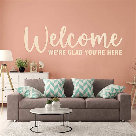 Welcome Were So Glad Youre Here Wooden Wall Artchurch Entry Way
