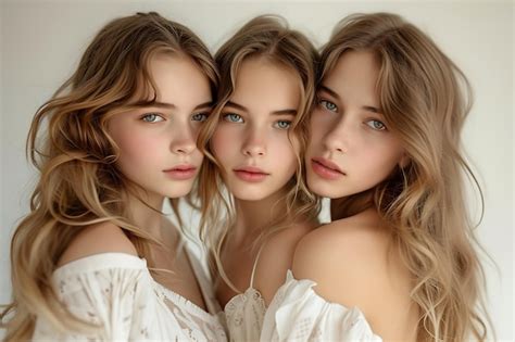 Premium Photo Lovely Picture Of Three Young Beautiful Girls