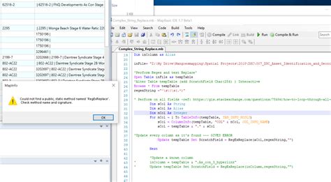 Mapinfo Get Code To Run On Every Column In A Table Error Could Not
