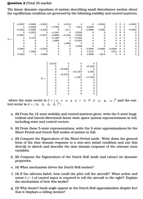 question 2 total 35 marks the linear dynamic