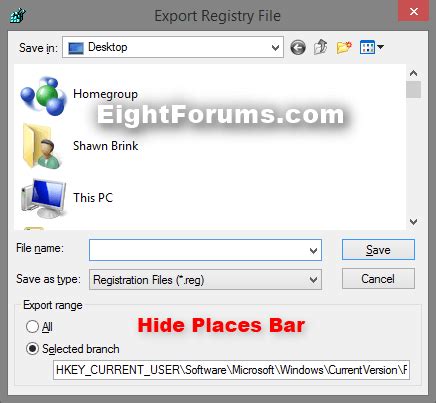 Common Open File Dialog Box Places Bar Hide Or Show Windows 8 Help