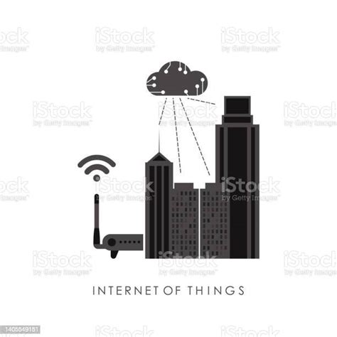 Iot 및 자동화 개념 도시가 인터넷에 연결되어 있습니다 웹 사이트 및 프리젠 테이션에 좋습니다 벡터 일러스트레이션 0명에 대한