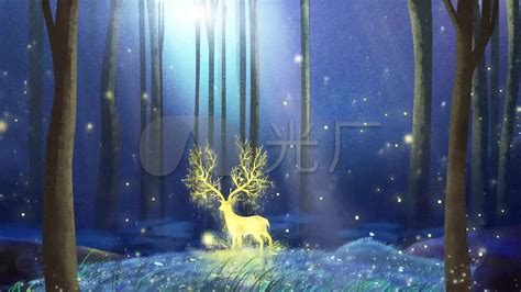 麋鹿森林动漫梦幻头像大山谷图库