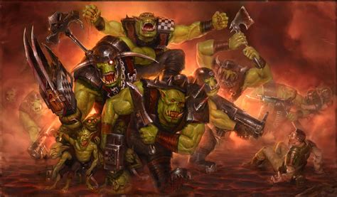 Artstation Ork Boyz Lewis Jones Warhammer 40k Artwork Warhammer