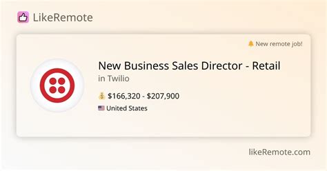 📩 New Business Sales Director Retail At 🏢 Twilio Salary 💰166320
