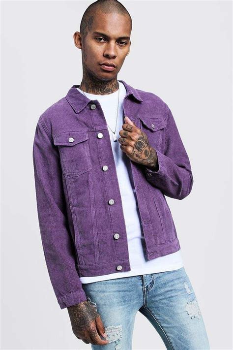 Boohoo Cord Denim Jacket Mens Purple Jacket Purple Denim Jacket