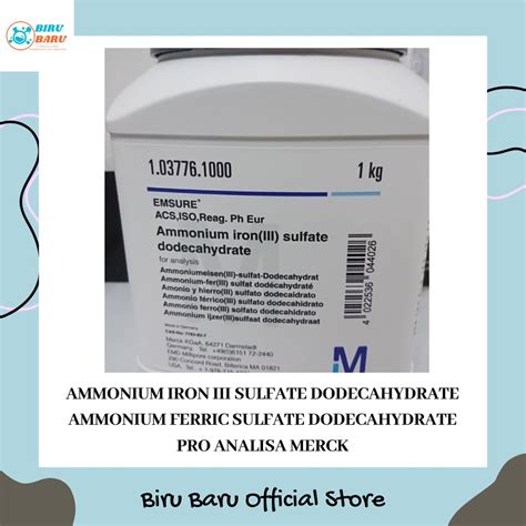 Jual Ammonium Iron Iii Sulfate Dodecahydrate Pro Analisa Merck Per 5