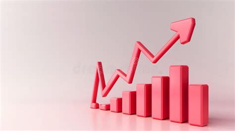 Graph Chart Rising Red Arrows Represent Growth Progress And