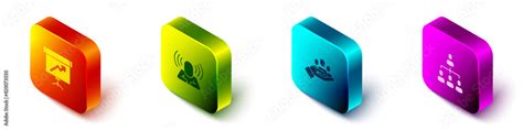 Set Isometric Chalkboard With Diagram Head Hunting Hand For Search